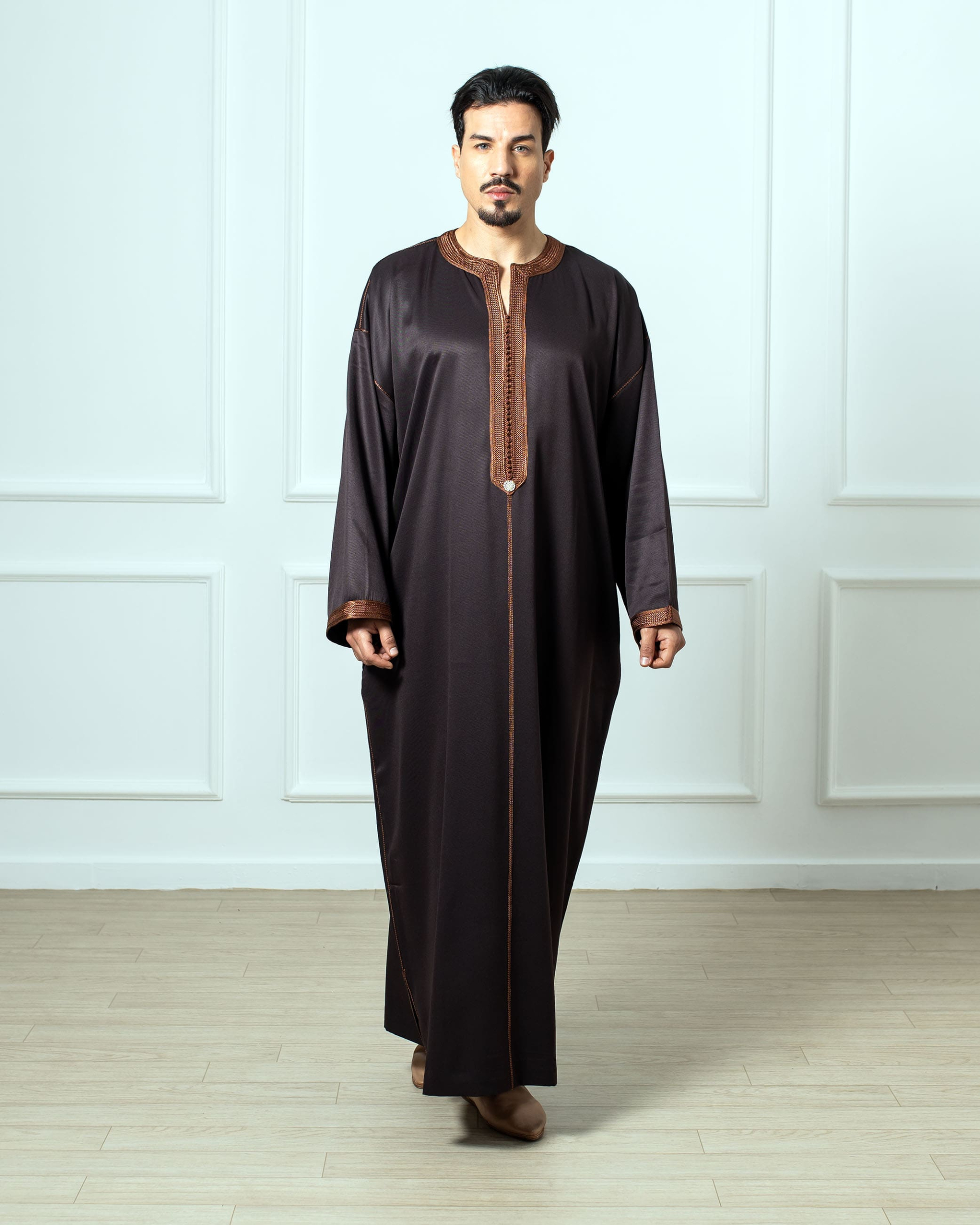 Caftan Homme marron – Style marocain revisité au masculin Taille S