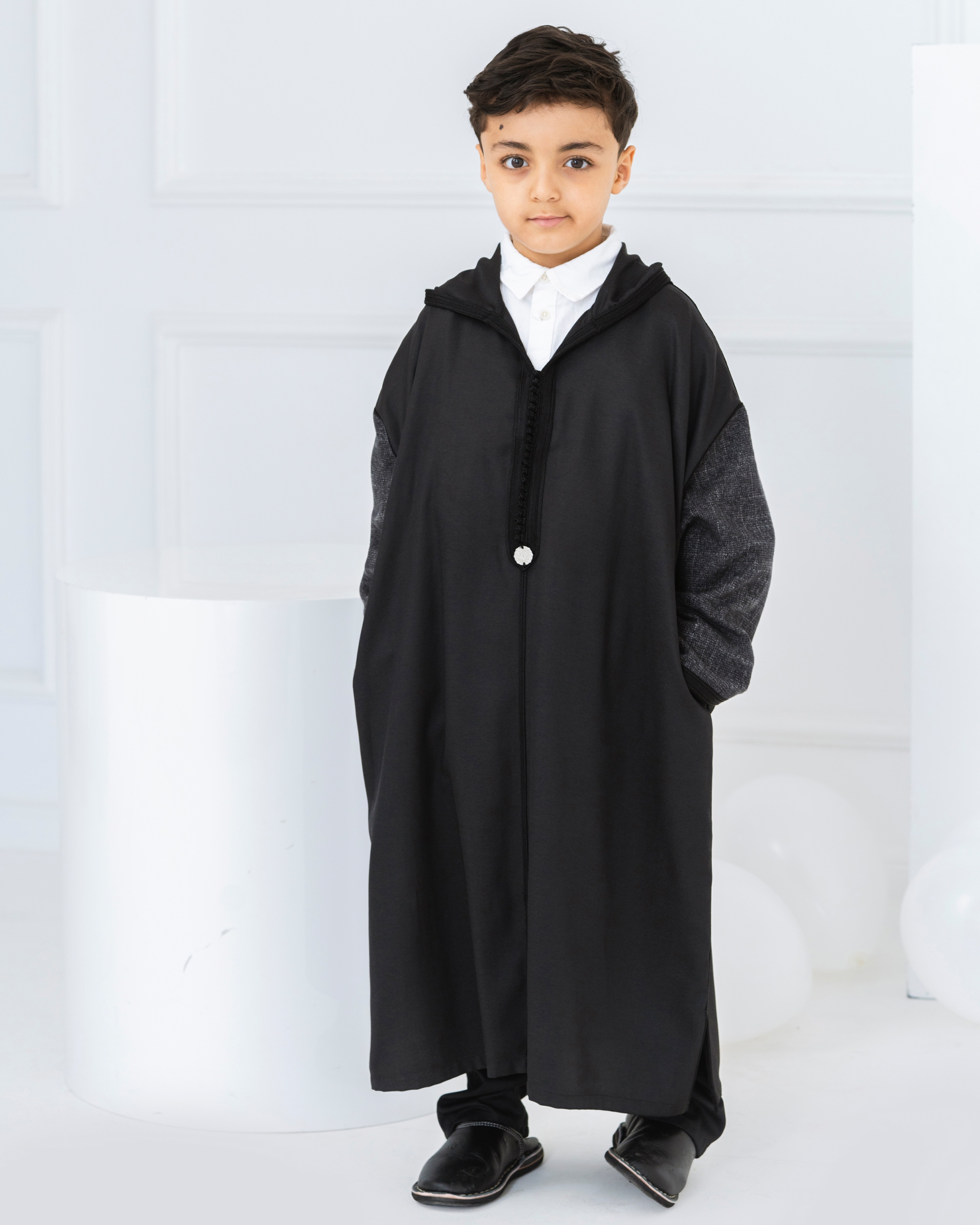 Djellaba Enfant à Manches en Tweed Âge 1-2 ans